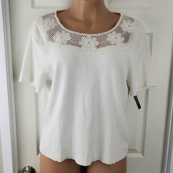 Peter Nygard | Sweaters | Peter Nygard Embellished Yoke Ribbed Sweater ...